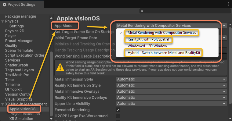 visionOS 工程配置 — EasyAR Sense Unity Plugin 4.7.0 文档